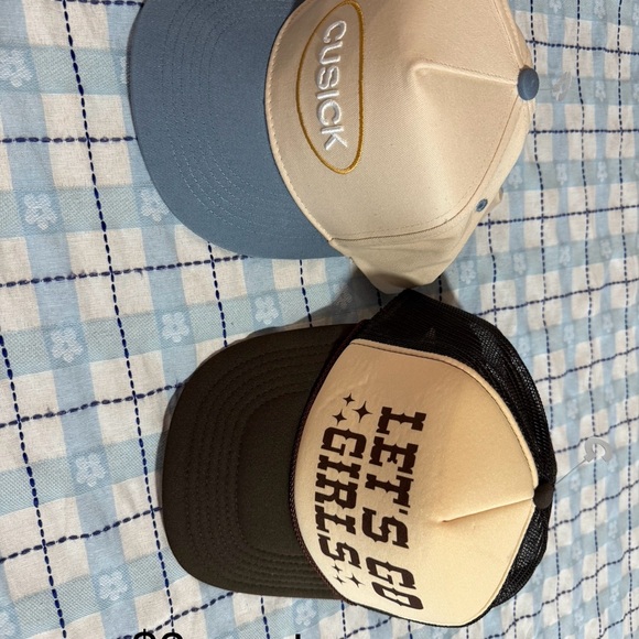 CC Boutique | Accessories | Cc Boutique Cream And Blue Hat Set | Poshmark